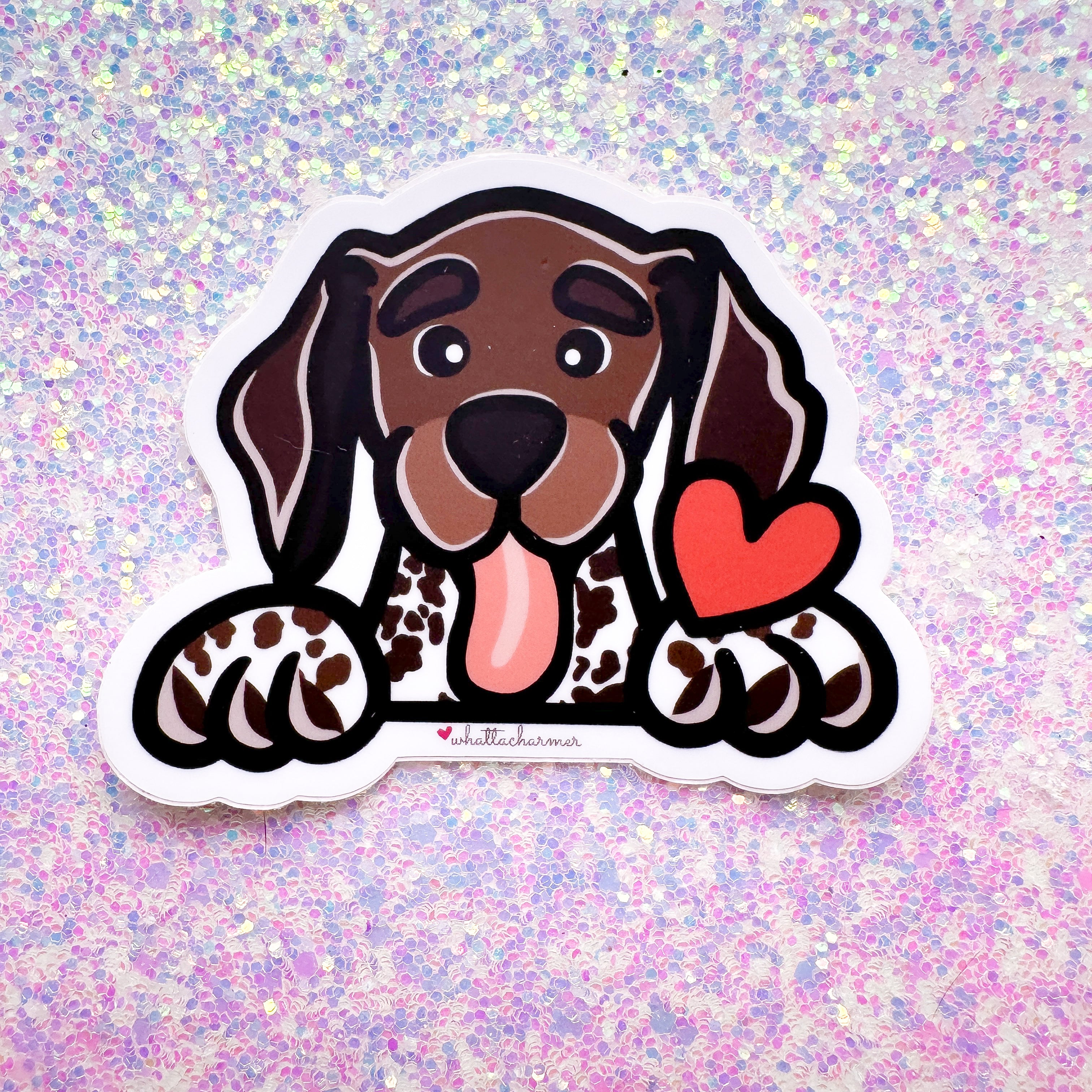 Liver German Shorthaired Pointer (GSP) Sticker – WhattaCharmer
