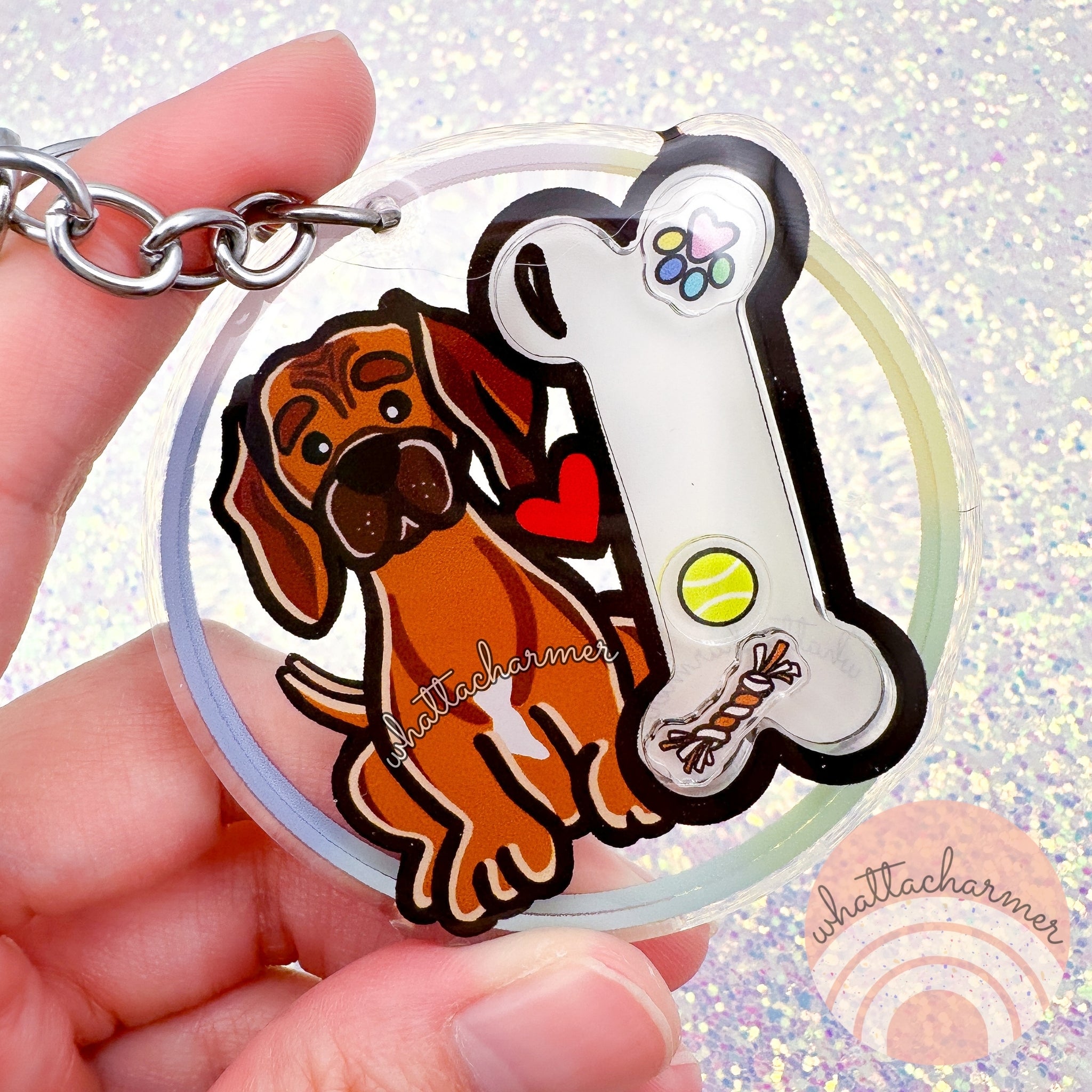 Rhodesian Ridgeback Shaker Keychain – WhattaCharmer